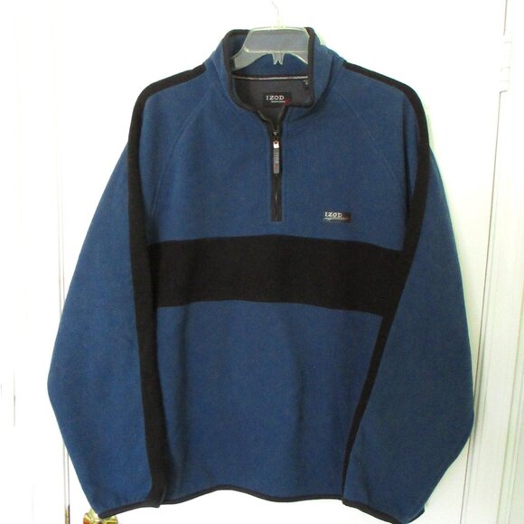 Izod | Sweaters | Izod Performx Mens Ls Blue Fleece 4 Zip Sweater Nwot ...